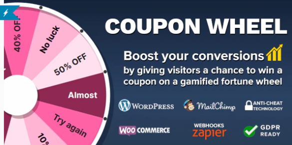 Coupon Wheel for WooCommerce | $4.99 | Lifetime Updates